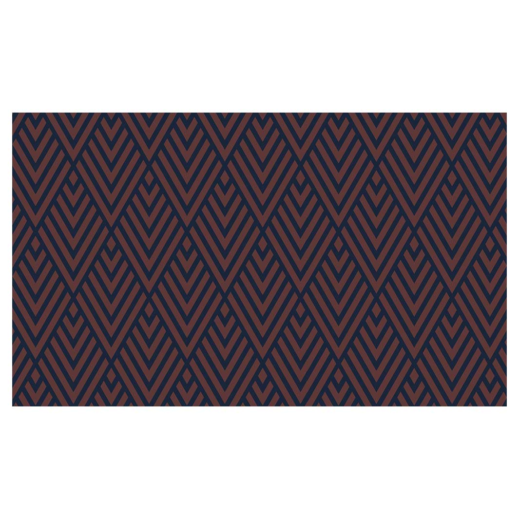BROWN AND NAVY DIAMOND PATTERN RECTANGULAR SCATTER CUSHION